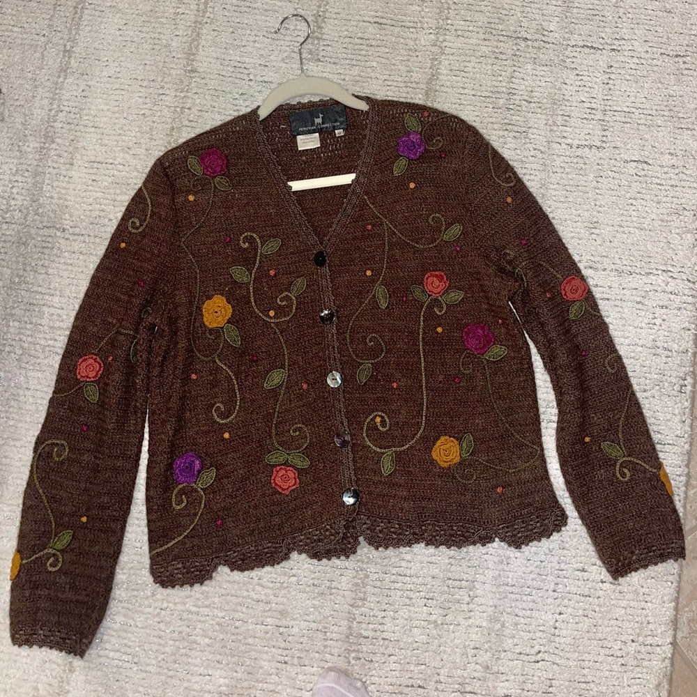 Peruvian Connection Cardigan Sweater - Gem